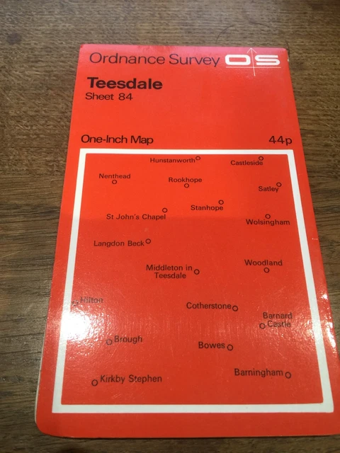 1960S OLD VINTAGE OS Ordnance Survey 1" Map Sheet 84 Teesdale £8.79 ...