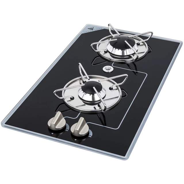 NAVY LOAD DOUBLE Burner Hob Glass Caravan Campervan Motorhome Gas ...