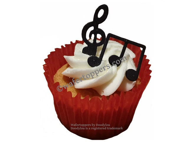 28 EDIBLE WAFER Various Music Notes Cupcake Cake Toppers Note ...