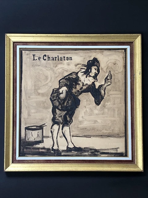 AUTHENTIC ANTIQUE ORIGINAL drawing painting signed LEON FAUCHE Le ...