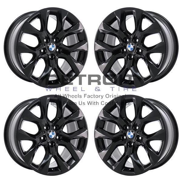 19& BMW X5 Gloss Black Wheels Rims Factory Oem 71440 2011-2015 Set EUR ...