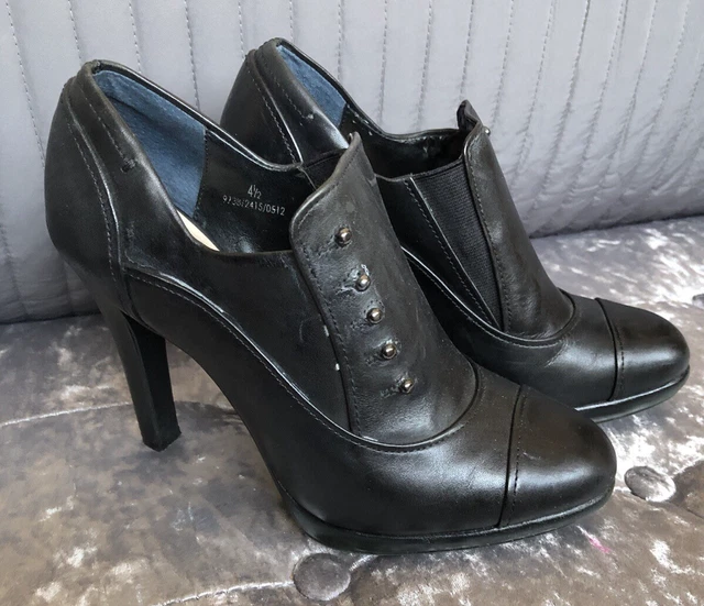AUTOGRAPH INSOLIA M&S black high heel enclosed shoe size 4 1/2 leather ...