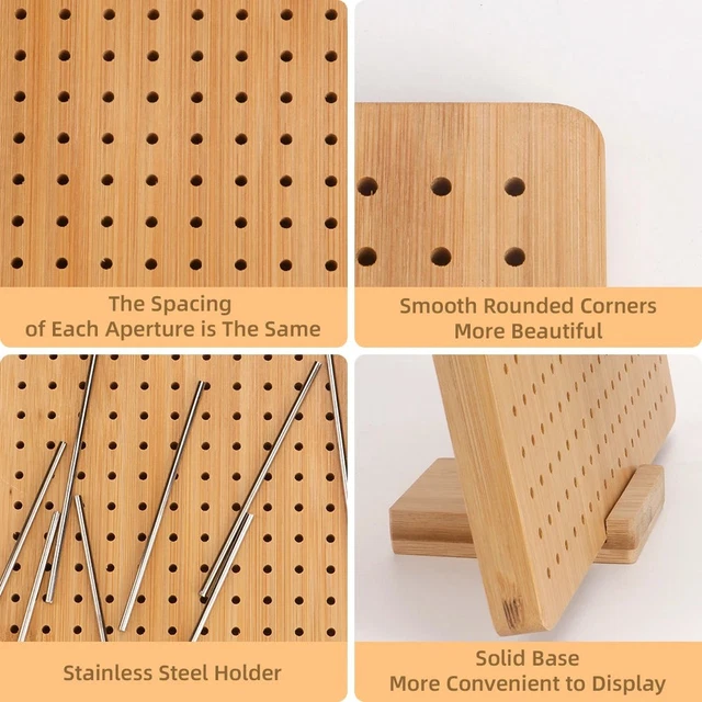 S/M/L STANDARD CROCHET Blocking Board with 15 Pins–Bamboo Wood,0.5 ...