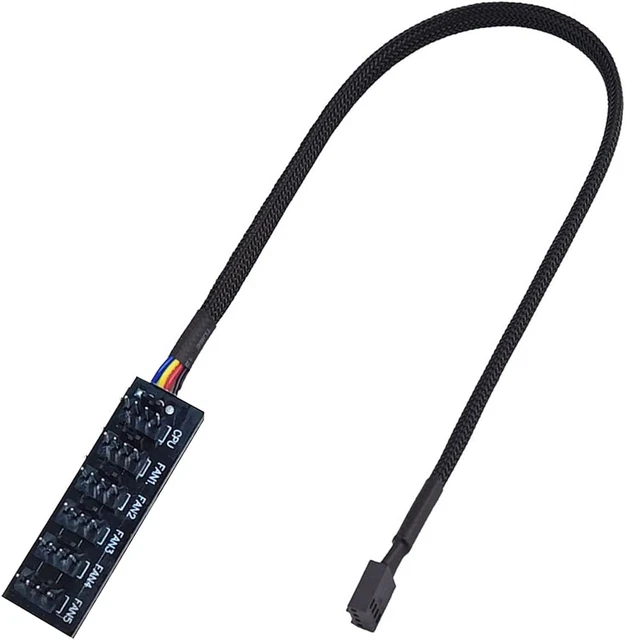 IZYUFAN HUB VENTOLA PC,CPU/Case Fan Splitter Cavo,6 Porte PWM con 4 ...