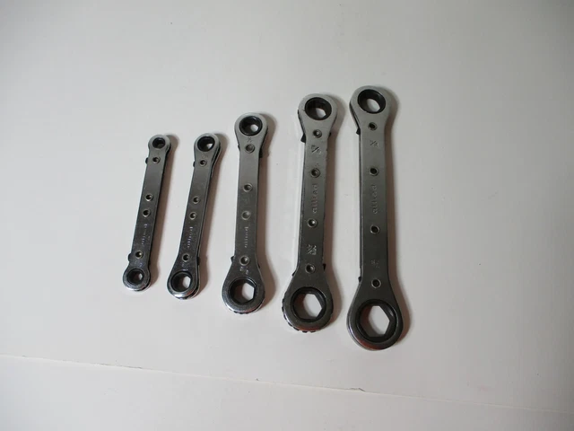 VINTAGE ALLIED RATCHETING Box End Wrench Set 6 Point Reversible Zero ...
