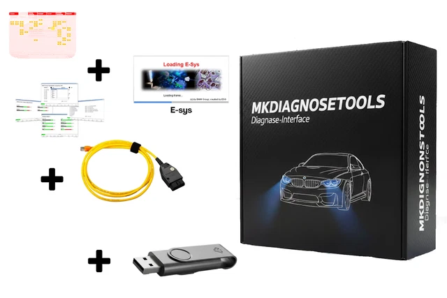 DIAGNOSE-SET USB +ENET-KABEL kompatibel mit BMW E-F-G-I-Serie komp ISTA ...
