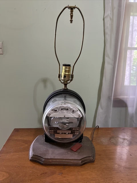 RARE / VINTAGE / Antique Electric Meter Table Lamp / Steampunk Lamp : £ ...