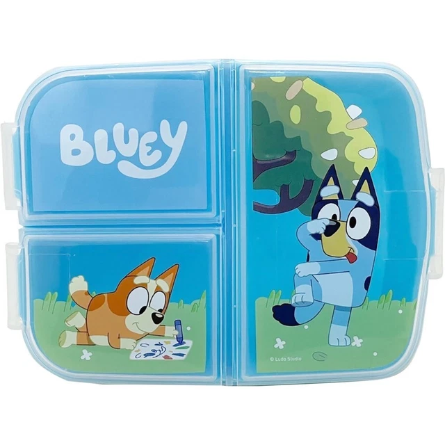 ~ BLUEY MULTI Compartment Lunch Box Container ~ Bingo ~ Chilli ~ Bandit ...