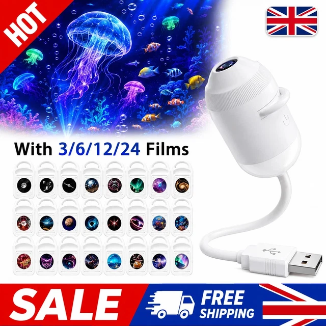 HD SMART DYNAMIC 5D Holographic Night Light Projector, Plug and Play ...