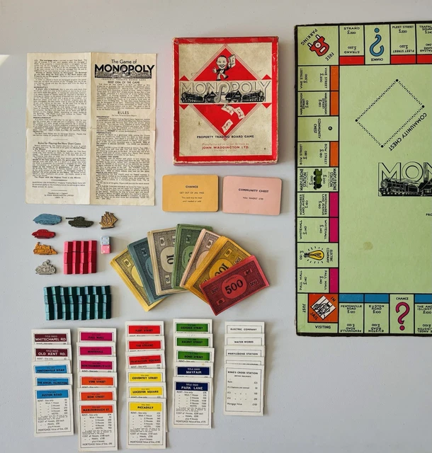 MONOPOLY PRE WAR Edition Vintage 1940's Board Game Original & 100% ...