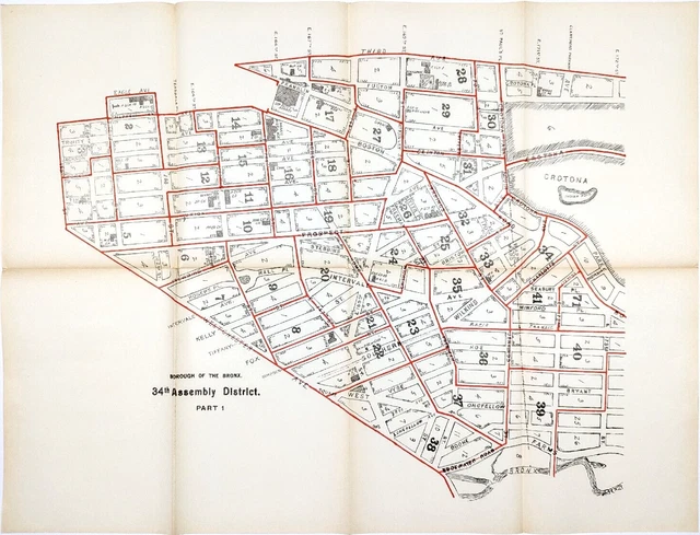 1915 MAP BRONX New York City ORIGINAL Crotona Park Morrisania Charlotte ...