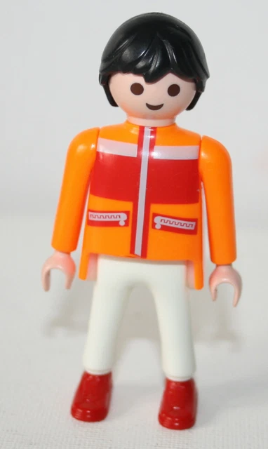 PLAYMOBIL 4727 9826 Personnage Homme Soigneur Football Pull Orange EUR ...
