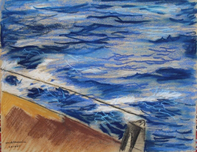 GÉRARD COCHET (1888*1969), peintre de la Marine Méditerrannée, pastel ...
