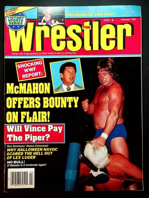 VINTAGE THE WRESTLER Wrestling Magazine February 1992 Roddy Piper Vince ...