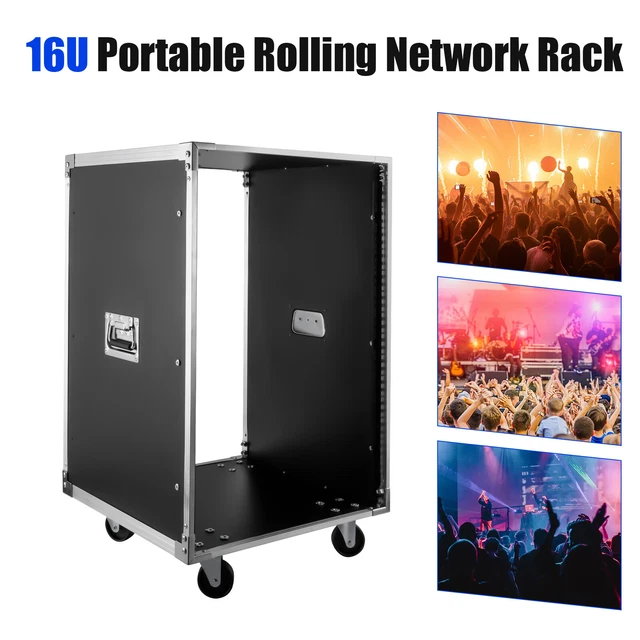 HANDLES CASTERS PORTABLE Rolling Network/Server Rack Cabinet 16U 100kg ...
