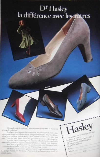 PUBLICITÉ 1980 DR HASLEY CHAUSSURES LA DIFFERENCE AVEC LES AUTRES ...