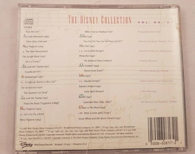 THE DISNEY COLLECTION Vol. No. 2 CD Best Loved Disney Songs $5.00 ...