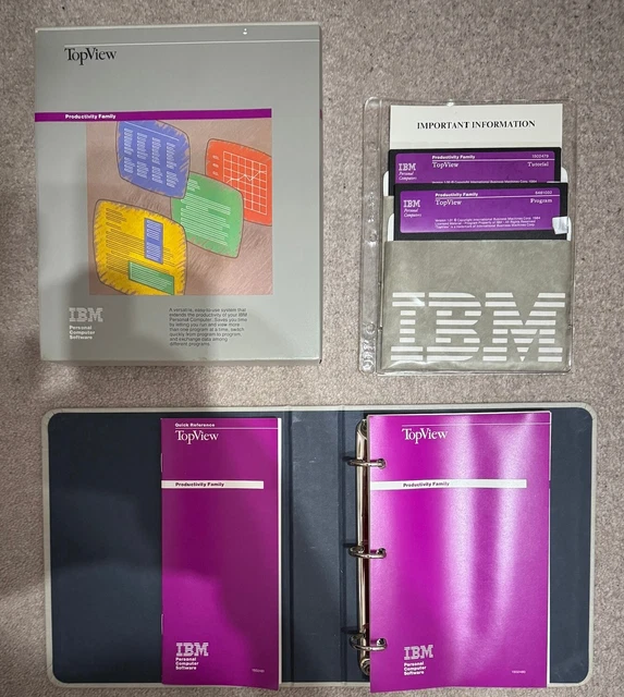 IBM TOPVIEW 1.01 complete with box, manuals and floppy disks (untested ...
