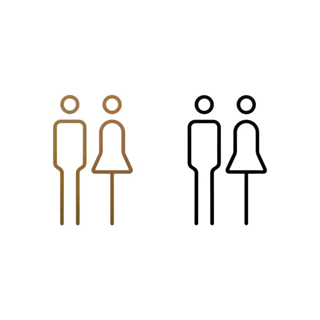 MALE FEMALE TOILET Sign Toilet Symbol Sign Loo Acrylic Indicator Plaque ...