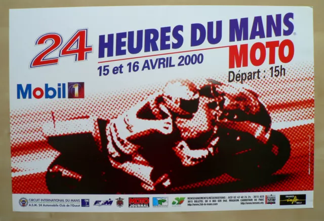 24 Heures Du Mans Moto 2000 Affiche Officielle Aco 2000 Course Motos