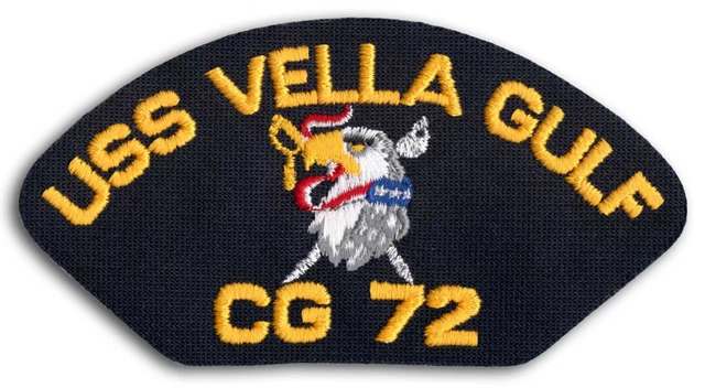 US NAVY CG-72 USS Vella Gulf Guided Missile Cruiser Cap Patch Iron-On £ ...