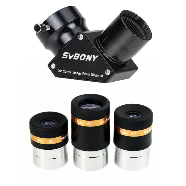 SVBONY SV222 90° 1.25-inch Erect Prism Diagonal + 4/10/23mm Angle 62 ...
