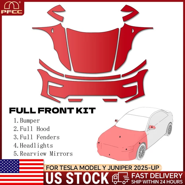 2025-2026 TESLA MODEL Y Juniper Full Front Precut PPF Kit Paint ...