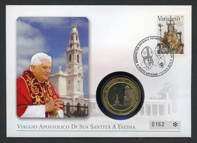 VATIKAN 2010 NUMISBRIEF Medaille Papst Benedikt XVI. Besuch der Fatima (Num335 EUR 6,95 ...