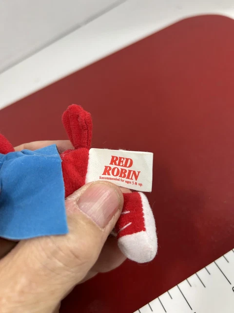 RED ROBIN MASCOT Bird Plush Toy Figure 4 Inch Cape Shoes Restaurant ...