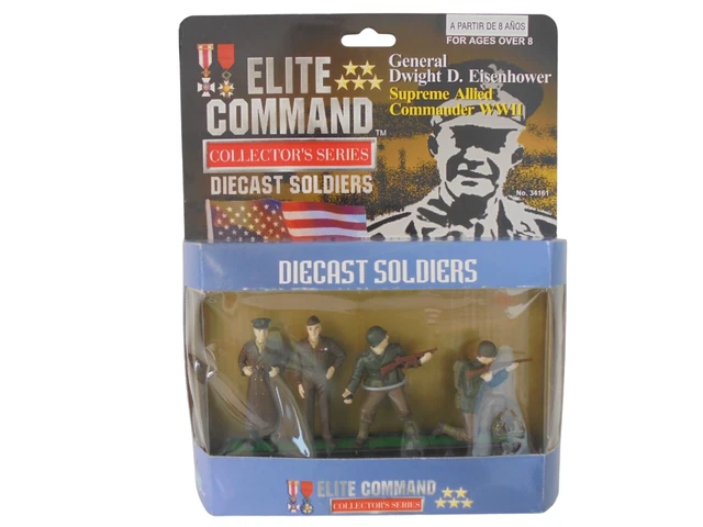 SET OF 4 Figurines Elite Command WW2 Eisenhower USA Soldiers 1:32 60mm ...