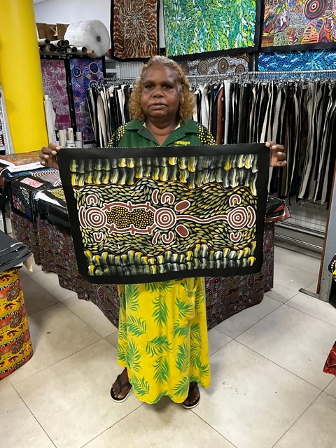SHARON BUTCHER NAPANANGKA Aboriginal Artist WATER BUSH SEEDS MEDICINE ...