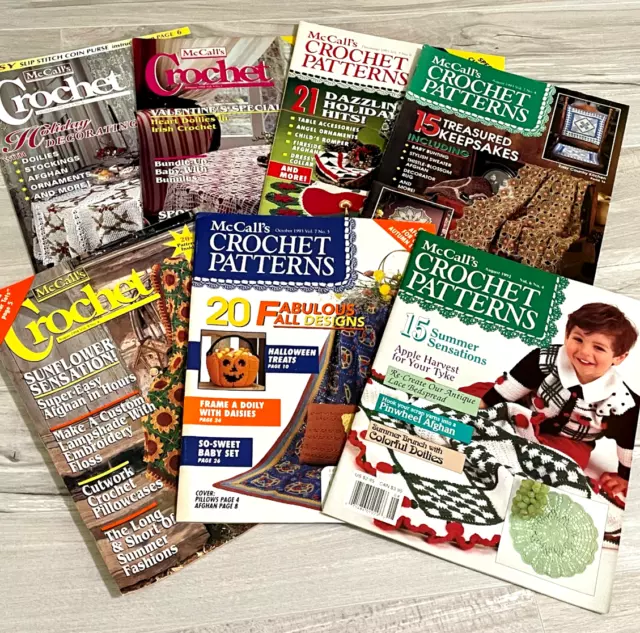 LOT MCCALL'S CROCHET PATTERNS MAGAZINE Vintage AFGHAN DOILY GRANNY ...