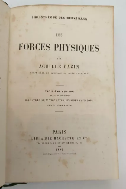 LES FORCES PHYSIQUES 75 vignettes -Hachette 1881 - A. CAZIN EUR 12,00 ... LES FORCES PHYSIQUES 75 vignettes -Hachette 1881 - A. CAZIN EUR 12,00 ...