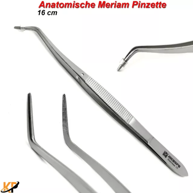 MERIAM PINZETTE 16CM Anatomische Zahnarzt Zahn Naht OP Chirurgische ...