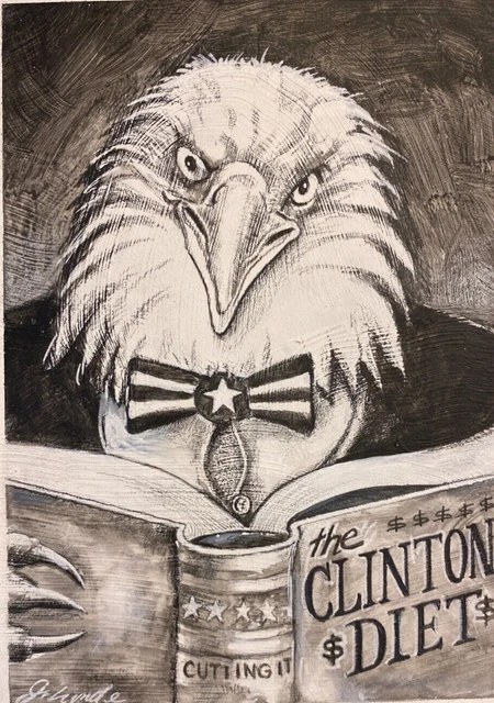 BILL CLINTON POLITICAL Illustration Cartoon by Mary Jane Lunde ...