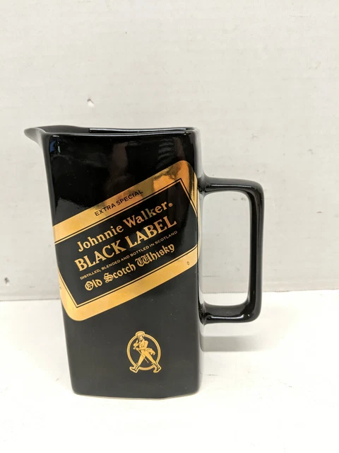 JOHNNIE WALKER BLACK Label Ceramic Old School Whiskey Pitcher/Jug Seton ...