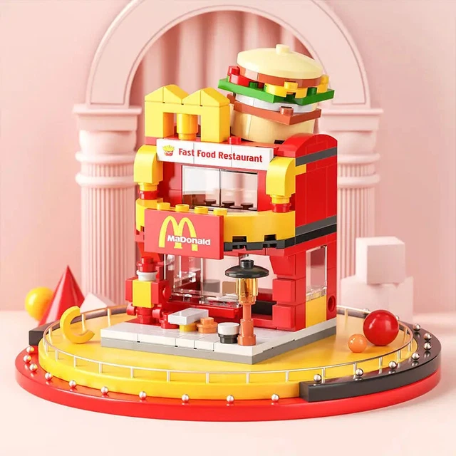 MCDONALD'S RESTAURANT BURGER Mini Building Block MOC Construction Toy ...