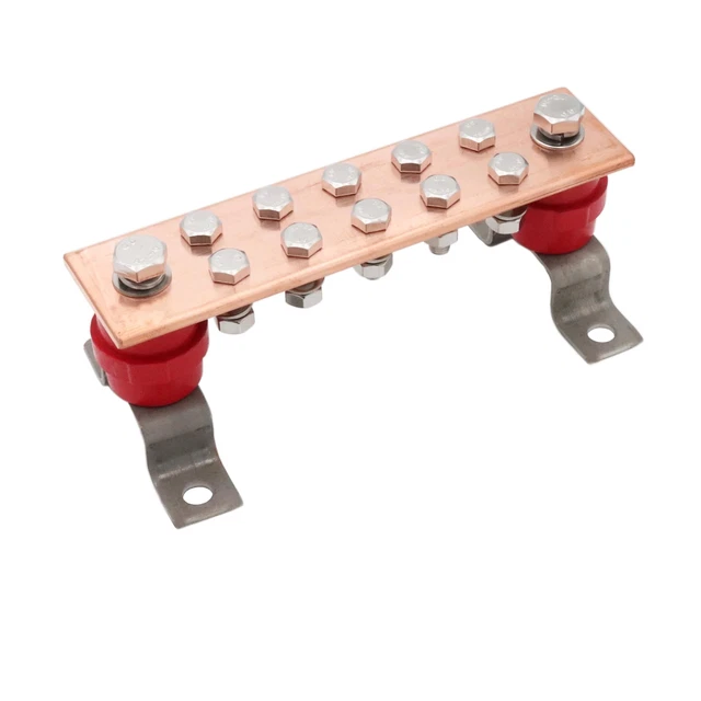 WALL MOUNTED COPPER Ground Bar Kit, with 10 Terminal Positions,Copper ...