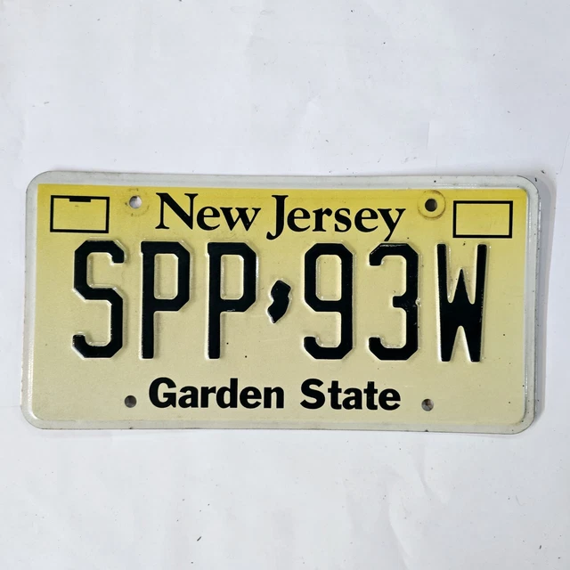 NEW JERSEY LICENSE Plate 🔥Free📬🔥 Spp 93W ~ Embossed ~ Garden State Nj ...