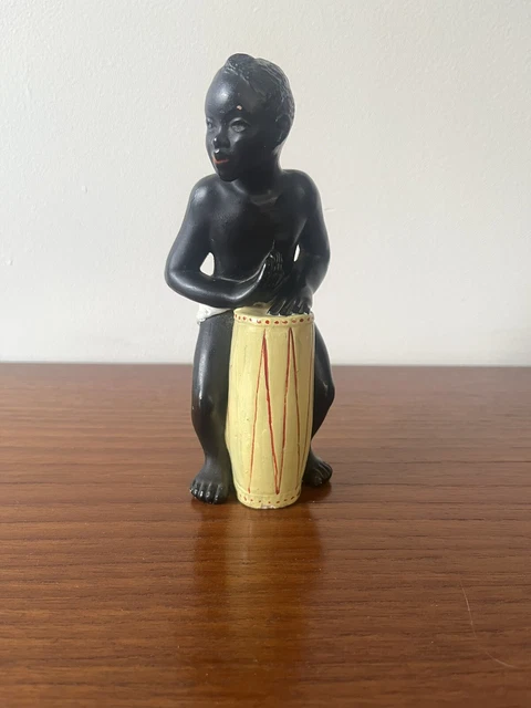 1950S AND 1960S Mid-Century Vintage Chalkware duron Drummer boy black ...