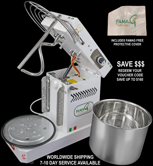 FAMAG SPIRAL MIXER IM8 (8KG) Removable Bowl 10 Speed Black FREE COVER ...