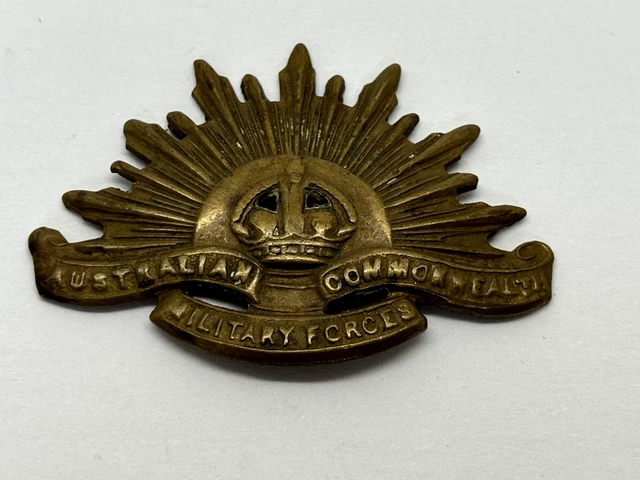 WW1 WW2 RISING Sun Australian Commonwealth Military Forces Cap Badge £ ...