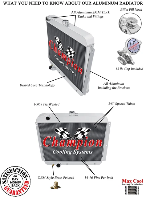 SUPER CHAMPION 3 Row All Aluminum Radiator for 1959 1960 Oldsmobile 98 ...