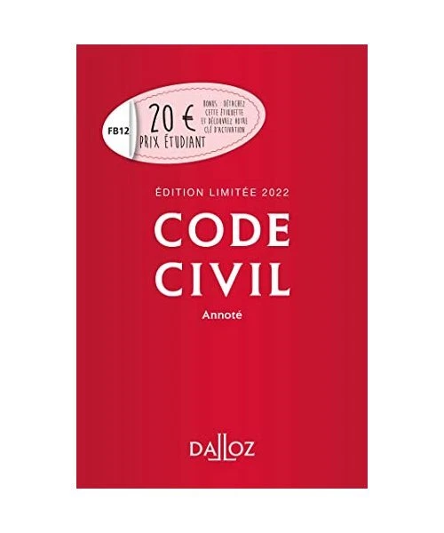 CODE CIVIL 2022 annoté. Édition limitée - 121e ed.: Edition limitée, Ancel, EUR 13,99 - PicClick FR