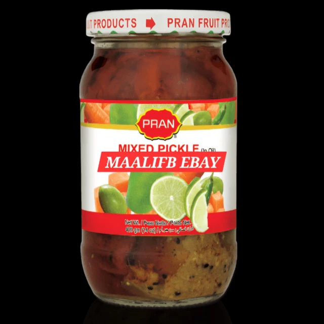 2 X 400G Pran Mixed Pickle in Oil Glass Jar 800g Bangladeshi Same Day ...
