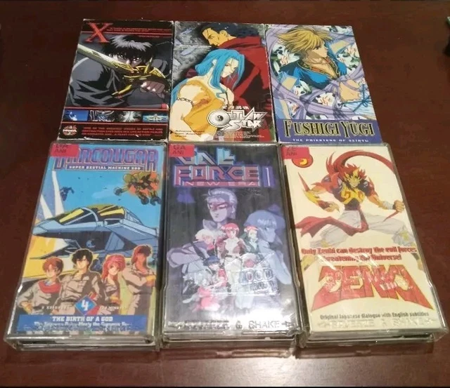 VINTAGE ANIME VHS Lot: Outlaw Star, Zenki, X, Fushigi Yugi, Dancougar ...
