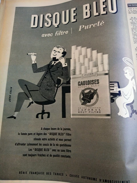 VINTAGE 1957 ADVERTISING Advertising - Gaulish Cigarettes Blue Disc £4. ...