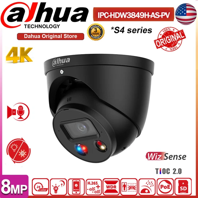 DAHUA 4K 8MP AI IPC-HDW3849H-AS-PV S4 IP Camera TiOC 2.0 SMD 4.0 Full ...