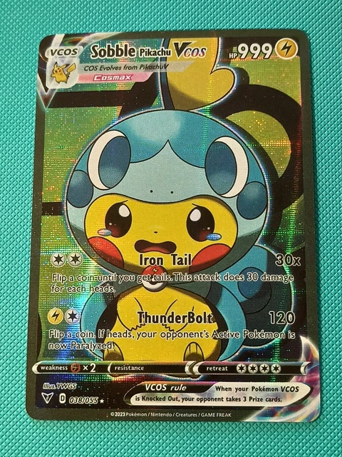 PIKACHU POKEMON SOBBLE Pika Carte Card Holo Prism Flash Foil Manga ...
