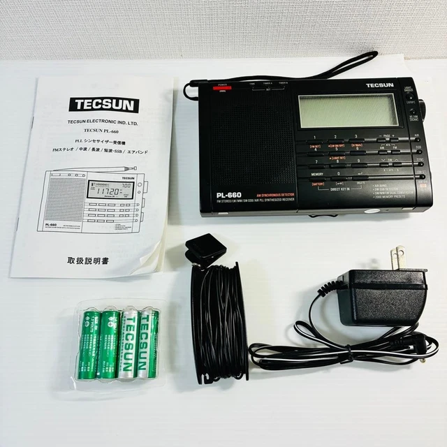 TECSUN PL-660 PORTABLE Shortwave Radio SSB FM MW AIR w/ AC Adapter 100 ...